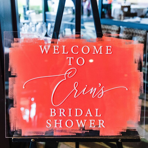 Acrylic Bridal Shower Welcome Sign, Modern Decor, Clear, Frosted ...