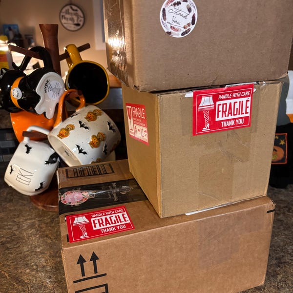 FRAGILE Mailing Labels - A Christmas Story, Leg Lamp, Etsy Sellers: 10 ...