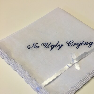 No Ugly Crying™ Handkerchief Set of 5 Perfect Bridesmaid Gifts Handmade ...