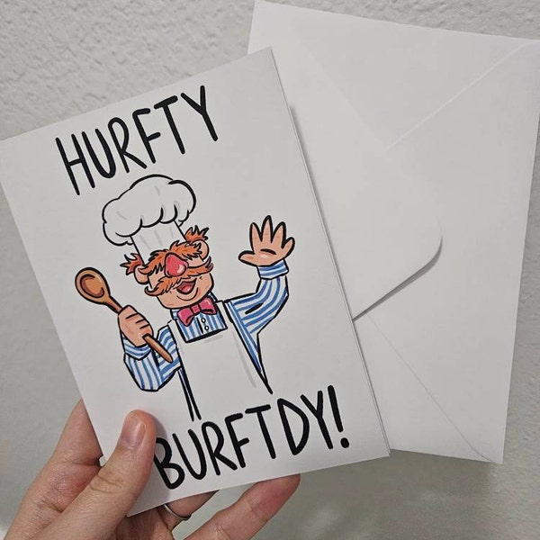 Swedish Chef Funny Birthday Card - 'HURFTY BURFTDY! the Muppets, the ...