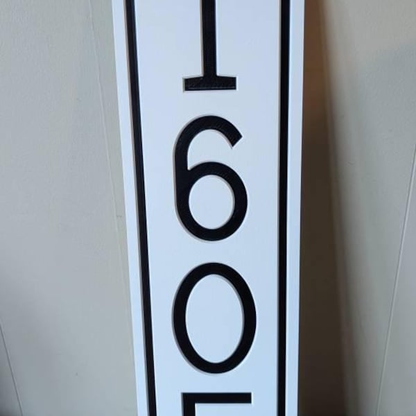 House Number Sign With Border: Vertical Outdoor Plaque - Etsy