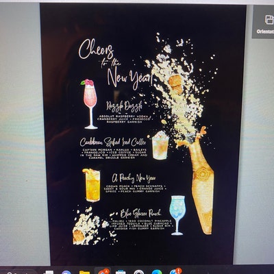 New Year's Eve Bar Menu Template, Glitter Lights New Years Eve Cocktail ...