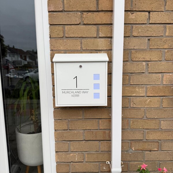 Contemporary Postbox, Personalised Post Box, Lockable Post Box, Grey ...