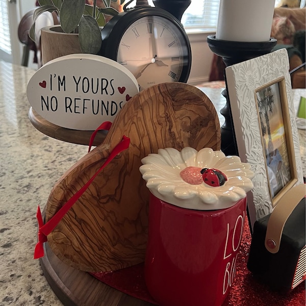 Walnut Catch All Tray, Wooden Tray, Round Wooden Tray - Etsy