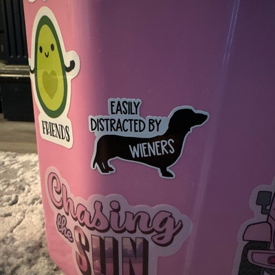 Easily Distracted by Weiners Sticker Dog Laptop Decals, Weiner Dog ...