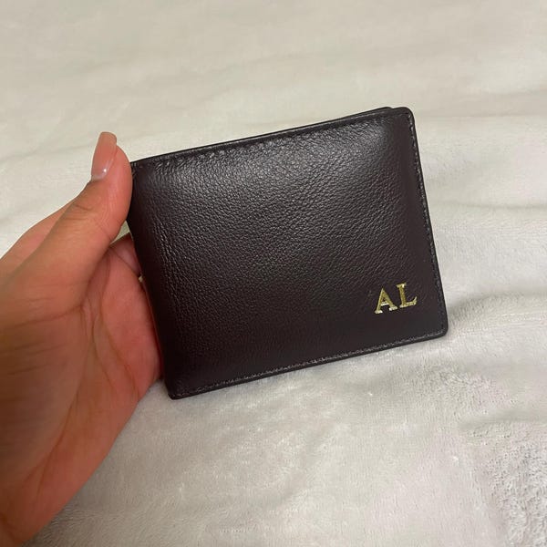 Mens Monogrammed Leather Wallet - Etsy