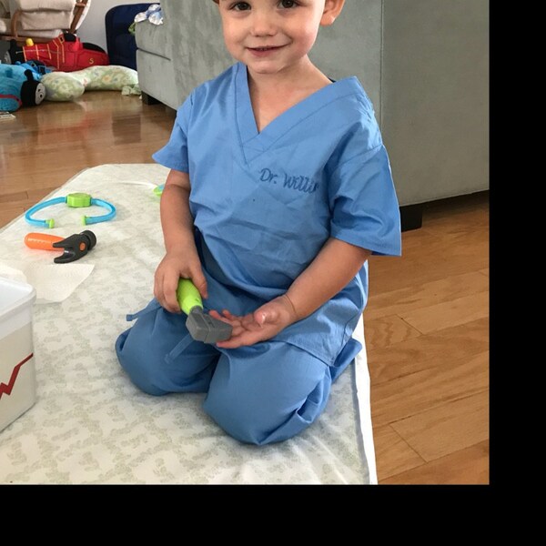 Monogrammed Kids Scrubs, Personalized Doctor Outfit - Etsy