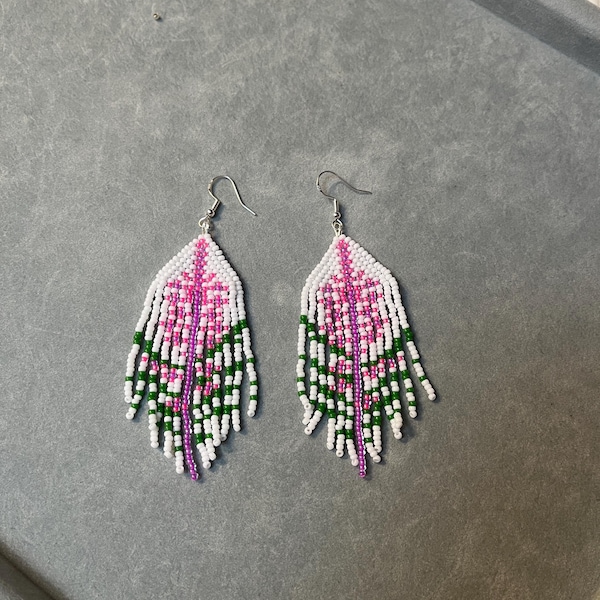 Fireweed Earring Pattern, Miyuki Round Pattern, PDF Downloadable ...