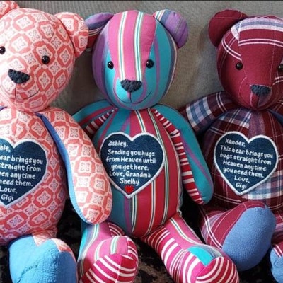 Memory Bears Custom Made Keepsake Bears With Memory Heart Saying - Etsy