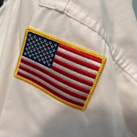 AMERICAN FLAG PATCH Gold Border Embroidered Iron-on Applique - Etsy