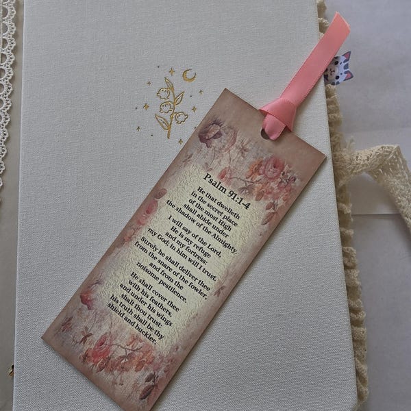 Books of the Bible Bookmark, Red, Yellow and Green Floral, Version One ...