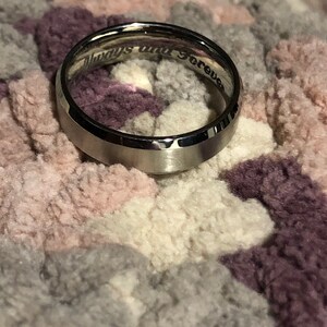 Personalized Titanium Ring Set Rose Gold & Silver Ring Set | Etsy