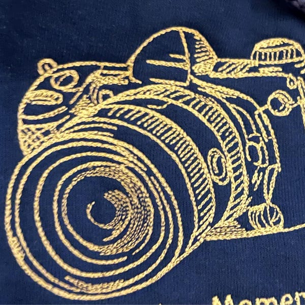Camera Sketch Embroidery Design: Machine Embroidery File (instant ...