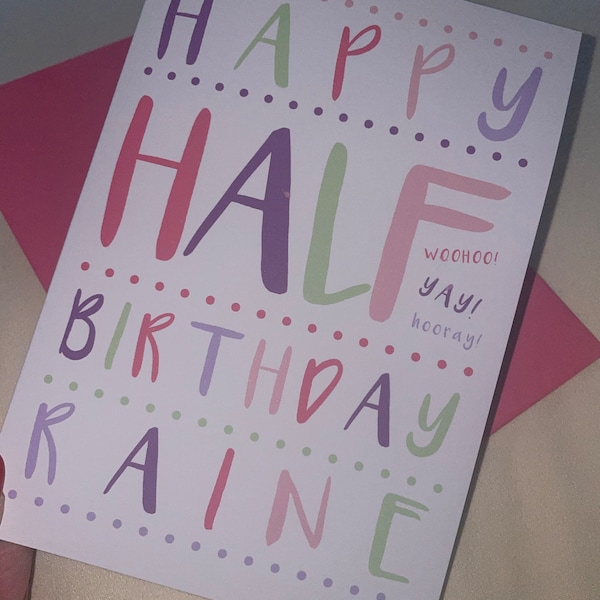 Personalised 6 Month Birthday / Half Birthday Card - Custom Baby ...