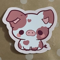 Kawaii Pumpkin Cow Matte Vinyl Sticker Stickers Fall Autumn Cute Decal ...