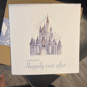 Disney Castle Card Greeting Card Happy Anniversary Disney Inspired Love ...