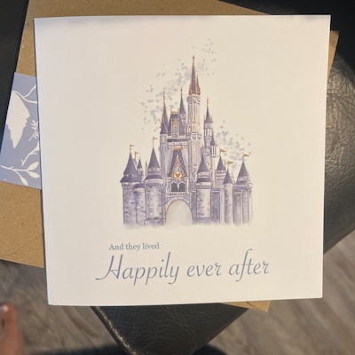 Disney Castle Card Greeting Card Happy Anniversary Disney Inspired Love ...