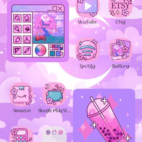 Cute Frog Desktop Wallpaper Pack Mushroom Cottage Core Folder Icons for ...