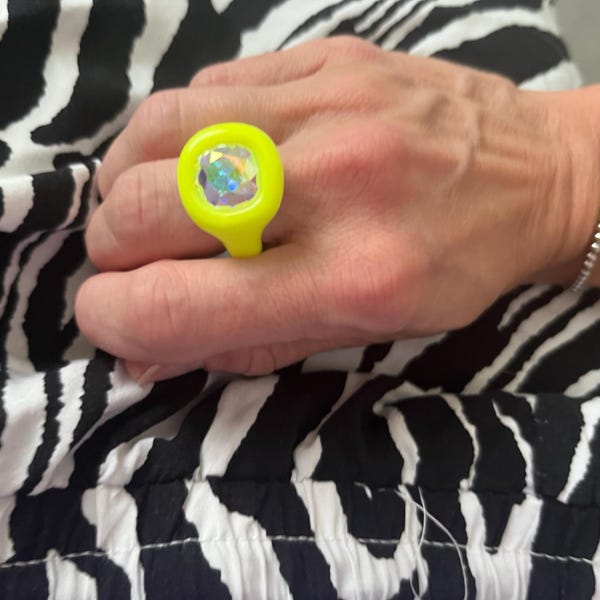 Soft Pastel Pink Bubble Gum Pink Chunky Statement Handcrafted Ring With ...