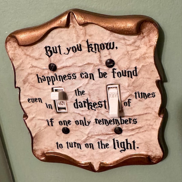 Turn on the Light Magic Decoupage Book Page Light Switch Cover - Etsy