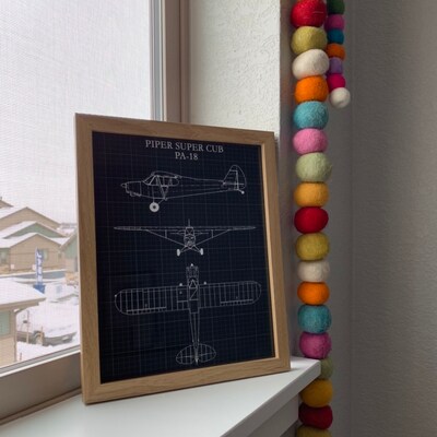 Piper Super Cub PA-18 Drawing Piper Cub Poster, Piper Cub Blueprint ...