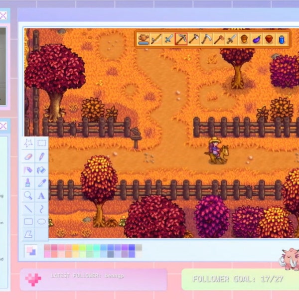 Pink Animated Stream Pack | Cute Twitch Overlay | 80s Y2K Pixel ...