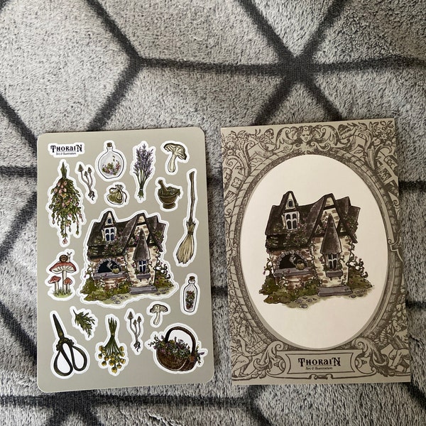 BUNDLE: Dark Cottagecore Sticker Sheets Green Witch Journal Stickers ...
