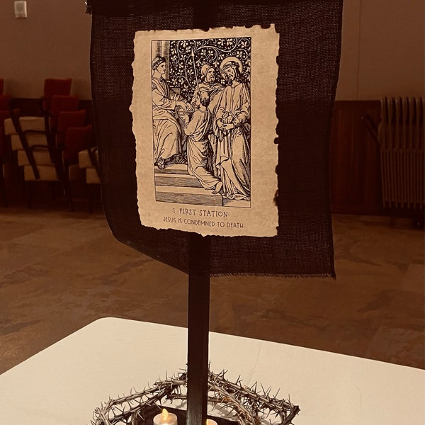 Stations of the Cross Vintage Posters | Lent Banner or Garland ...
