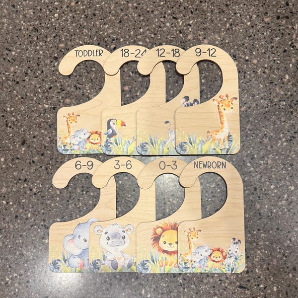 Safari Clothing Dividers, Safari Animal Baby Clothing Divider, Wood ...
