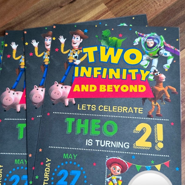 Two Infinity and Beyond Birthday Invitation | 2nd Birthday Toy Kids ...