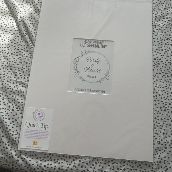 Personalised Wedding Signature Photo Mount - Bespoke Mount Boards for ...