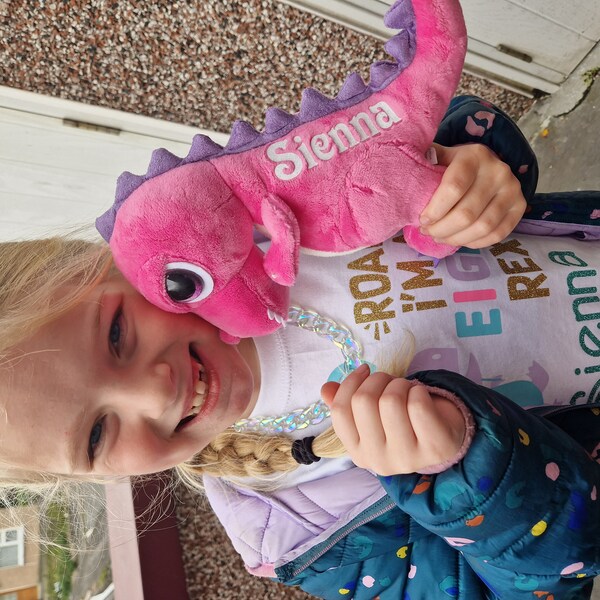 Personalised T-rex Dinosaur Soft Toy - Etsy