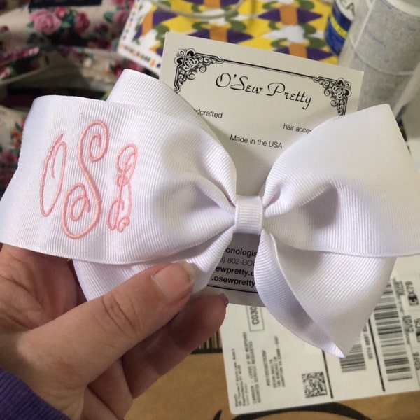 Personalized Hair Bows, Monogrammed Hair Bow, Southern Fancy Script ...