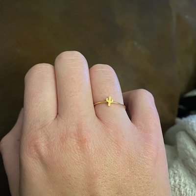 Cactus Ring Dainty Gold Filled Cactus Ring Minimalist Ring Plant ...