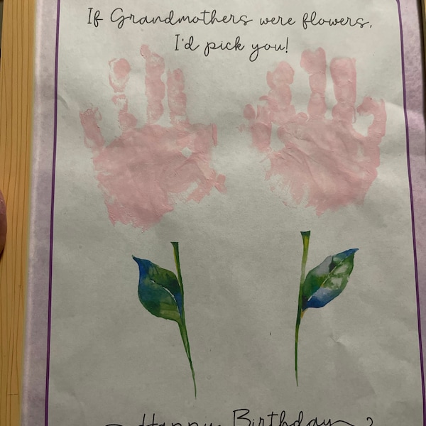 Grandma Birthday Gift From Granddaughter, Personalized Handprint Card ...