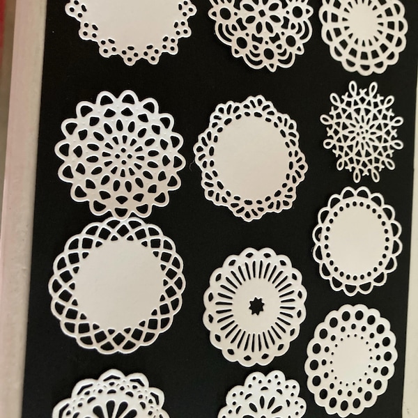 Small Tiny Doilies 12 Pc White Paper Die Cut Scrapbook Embellishment ...