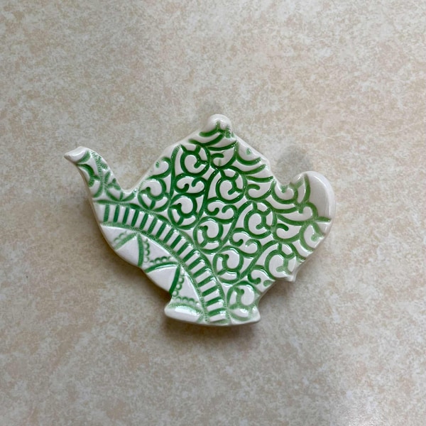 Teapot Tea Bag Holder : Handmade Ceramic Teapot-shaped Tea Rest, Eco ...