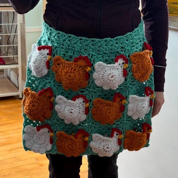 Nesting Hens Egg Gathering Apron, Crochet Pattern, No Sew, Egg Apron ...