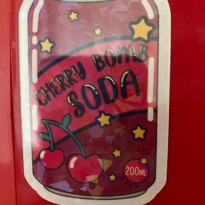 Kawaii Fruity Soda Cute Holographic Water-resistant Stickers - Etsy