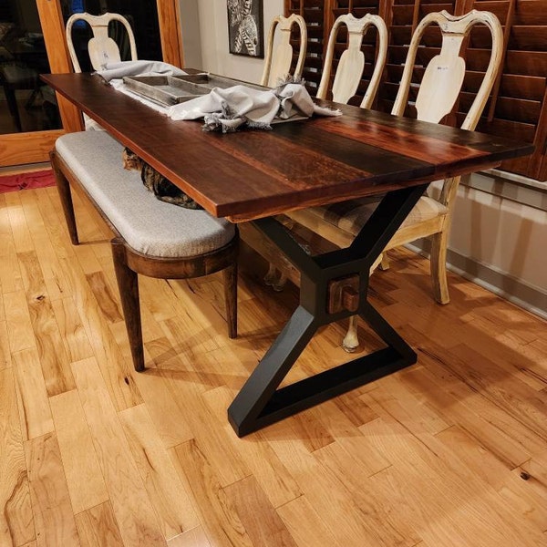 Industrial Style Metal Table Leg With Beam Attachment for Dining Tables ...