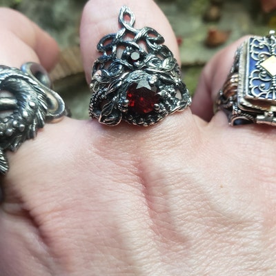 Elven Peridot Wedding Ring Elven Engagement Ring Dark Elven - Etsy