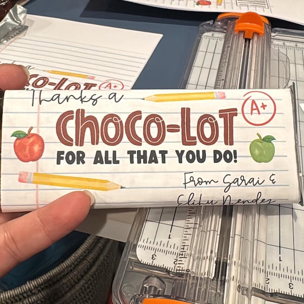 Teacher Appreciation Chocolate Bar Wrapper Template, Printable Thanks A ...