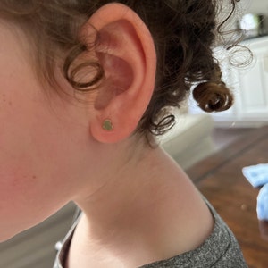 14K Rose Gold Round Stud Screw Back Earrings Children Girls - Etsy