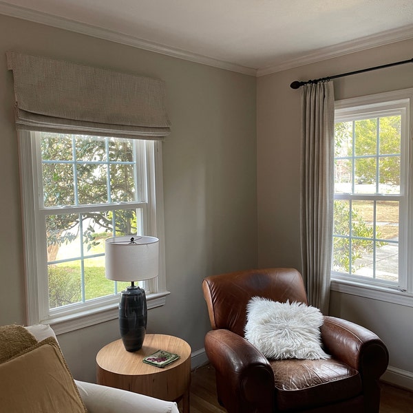 Linen Roman Shade, Fabric Corrie, Roman Shade With Chain Mechanism ...