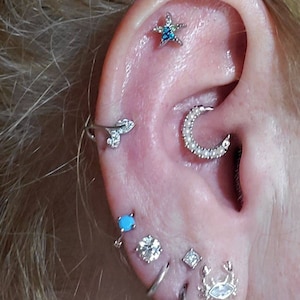 14kt Gold Genitalclithoodchristina Piercing Double Clear - Etsy