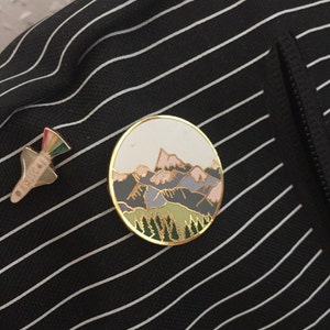 Mountains Enamel Pin Pin Badge Hard Enamel Pin Gold Enamel Lapel Pin ...