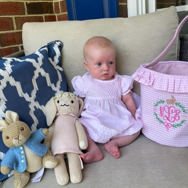 Personalized Seersucker Backpack, Faux Smocked Backpack, Girl Birthday ...