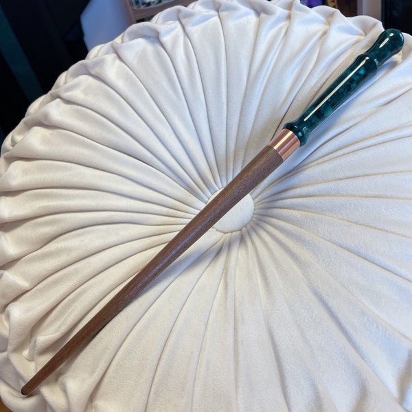 Hand Forged Metal Wand With Stitched Leather Handle - Etsy