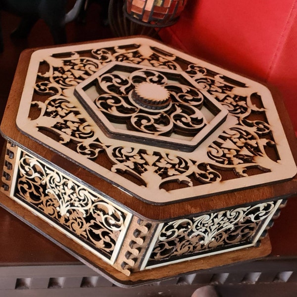 Laser Cut Small Box With Hearts 'I Love You' Perfect Jewelry or Trinket Box Hinged Lid Valentine ...