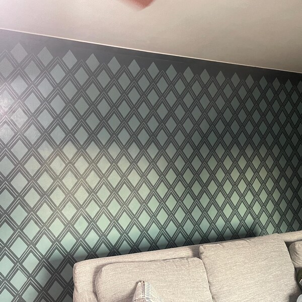 Diamond Strips, Large WALL STENCIL, Modern Geometric Wall Stencils for ...